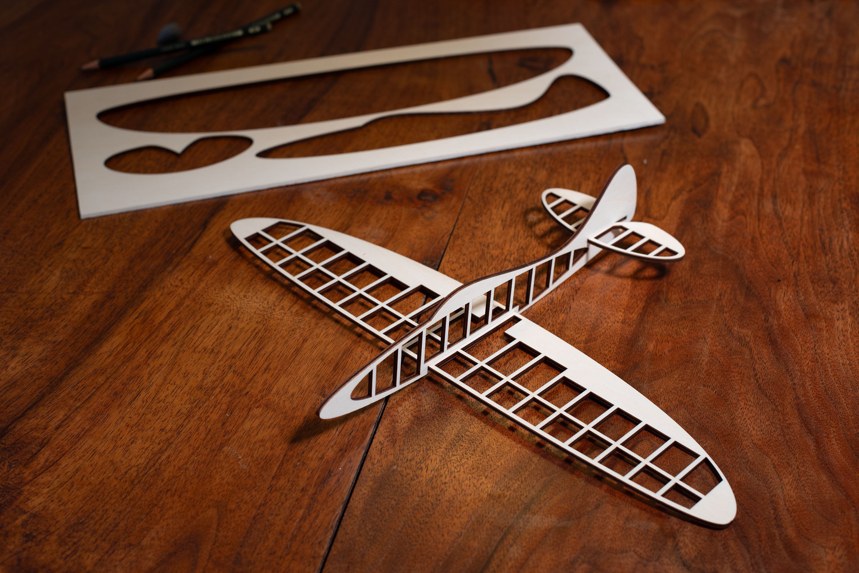 Lasercut Plane 2 Models 3D Wooden Toy Simple Airplane Set 3 Mm Plan DXF ...