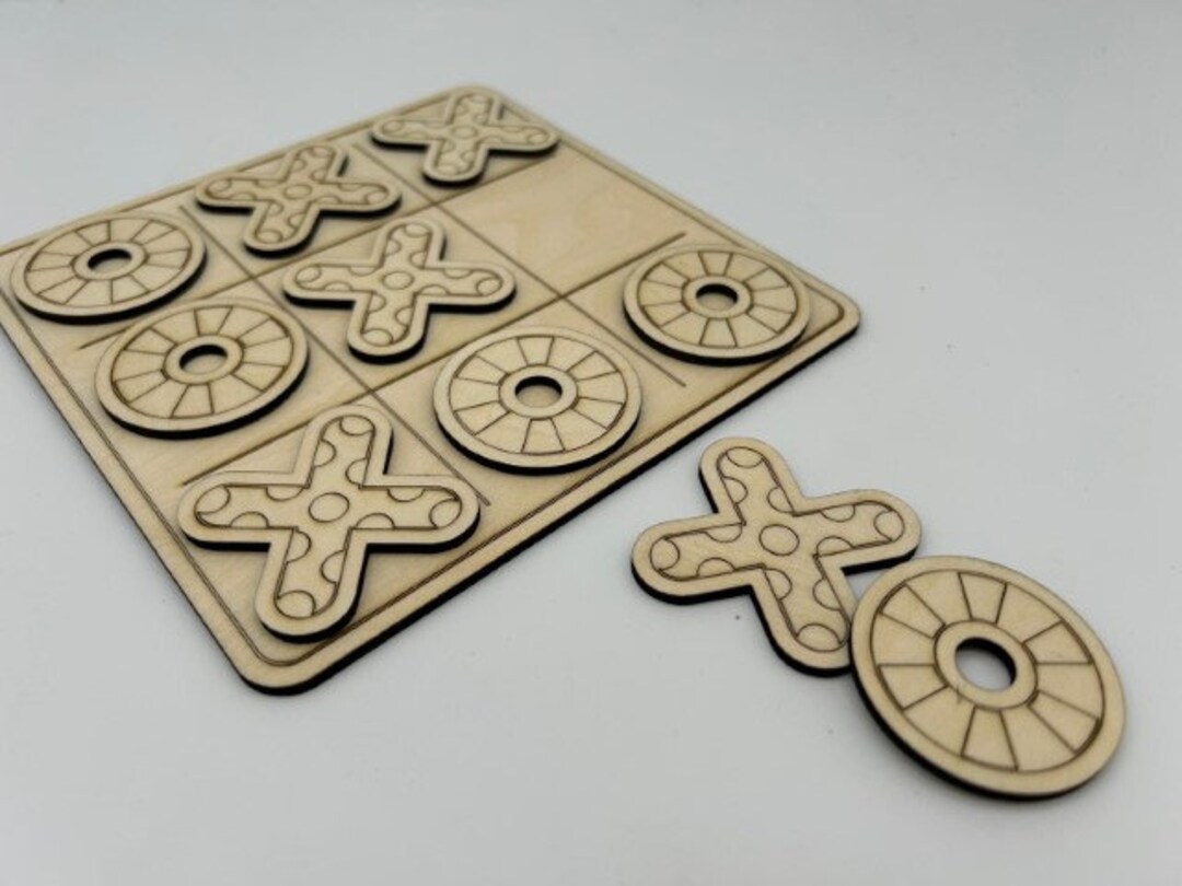 Lasercut Tic Tac Toe XOX Board Game Set SVG DXF Files - Etsy