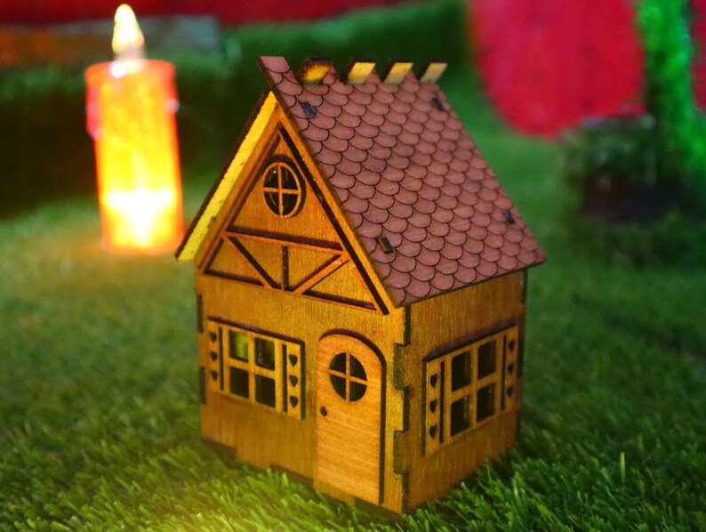 Lasercut House Model 3D Decorative Wooden Toy 3 Mm Plan DXF SVG CDR ...
