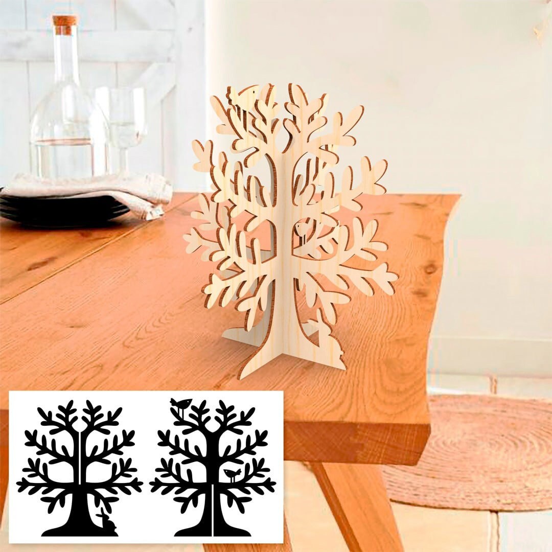 Lasercut Wooden Tree Model Decorative Home Craft Vector 4 Mm Plan SVG ...