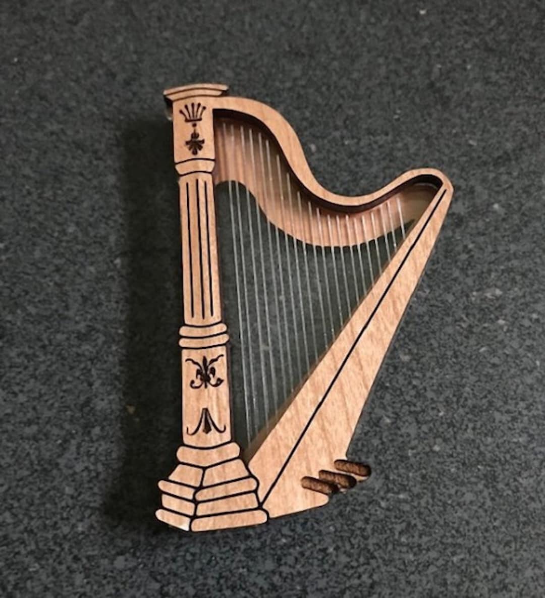 Laser Cut Harp Model 3D Wooden Miniature SVG DXF CDR Files - Etsy
