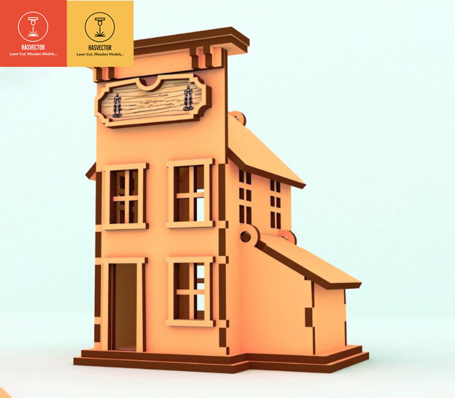Lasercut House Model 3D Decorative Wooden Toy 4 Mm House Plan SVG CDR ...