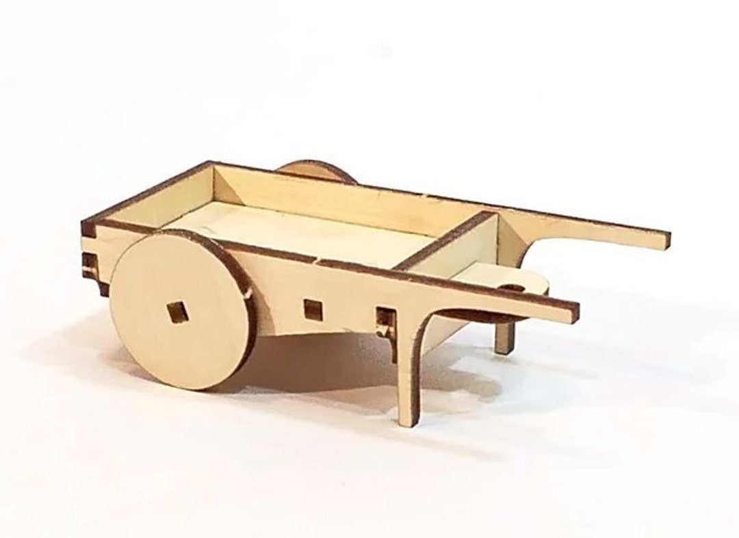Lasercut Cart Model 3D Decorative Wooden Cart Design 3 Mm Plan DXF SVG ...