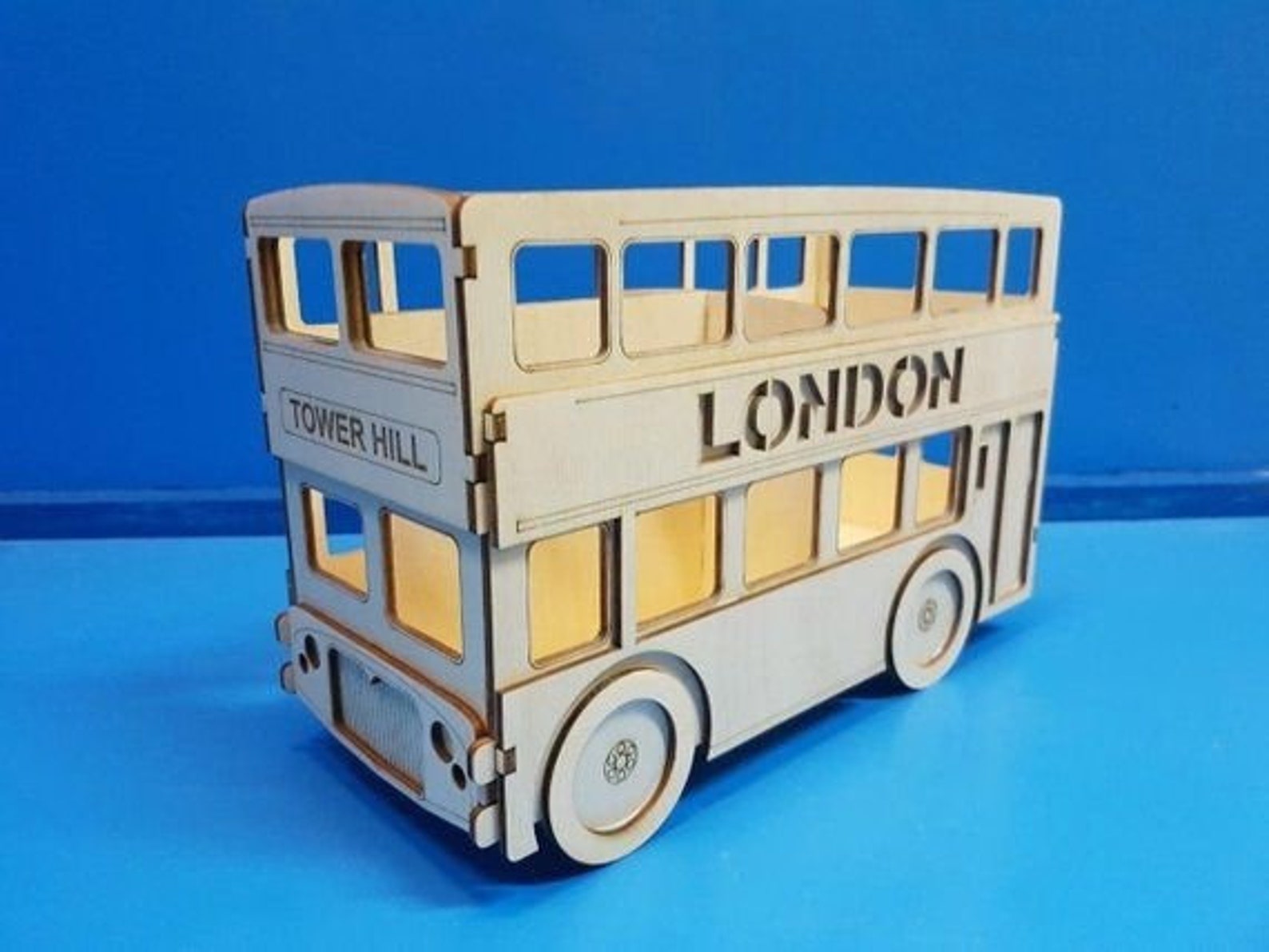 Lasercut London Bus Model 3D Decorative Wooden Toy 3 Mm House Plan SVG ...
