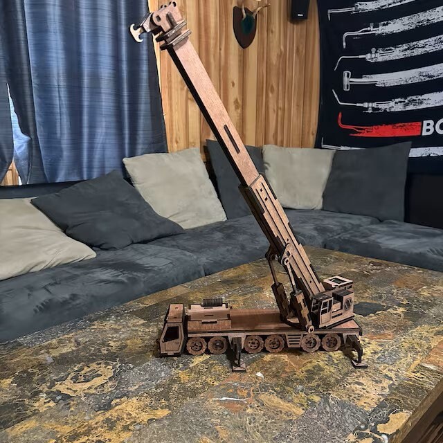 Lasercut Crane Model Wooden 3D Puzzle Toy 3 Mm Plan Vector SVG CDR ...