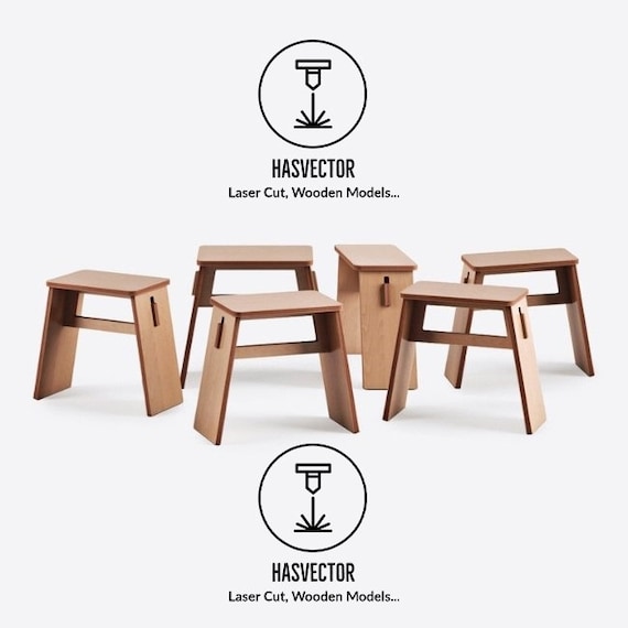 Lasercut Wooden Stool Tabouret Model Stair Design Home Craft - Etsy