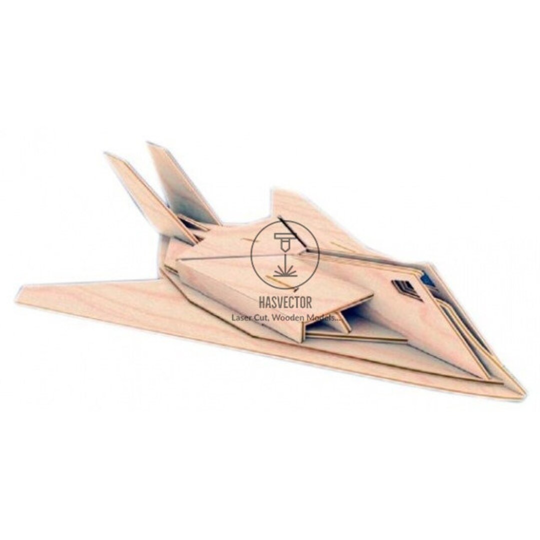 Lasercut Plane Jet Model Wooden 3D Puzzle Toy 4 Mm Plan Vector SVG CDR ...