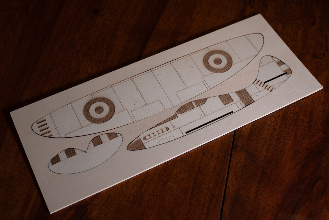 Lasercut Plane 2 Models 3D Wooden Toy Simple Airplane Set 3 Mm Plan DXF ...