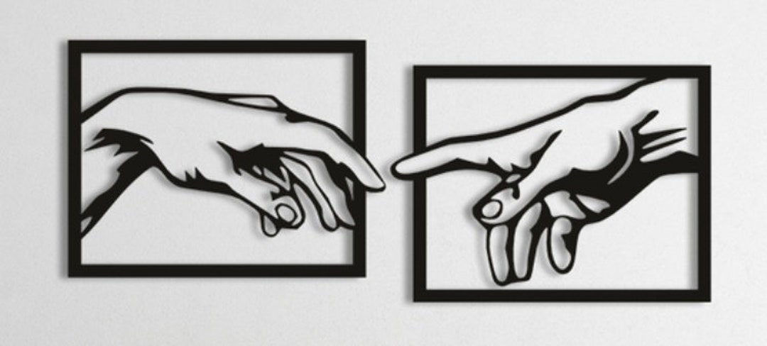 Lasercut manos tocando pared decoración arte SVG DXF archivo - Etsy España