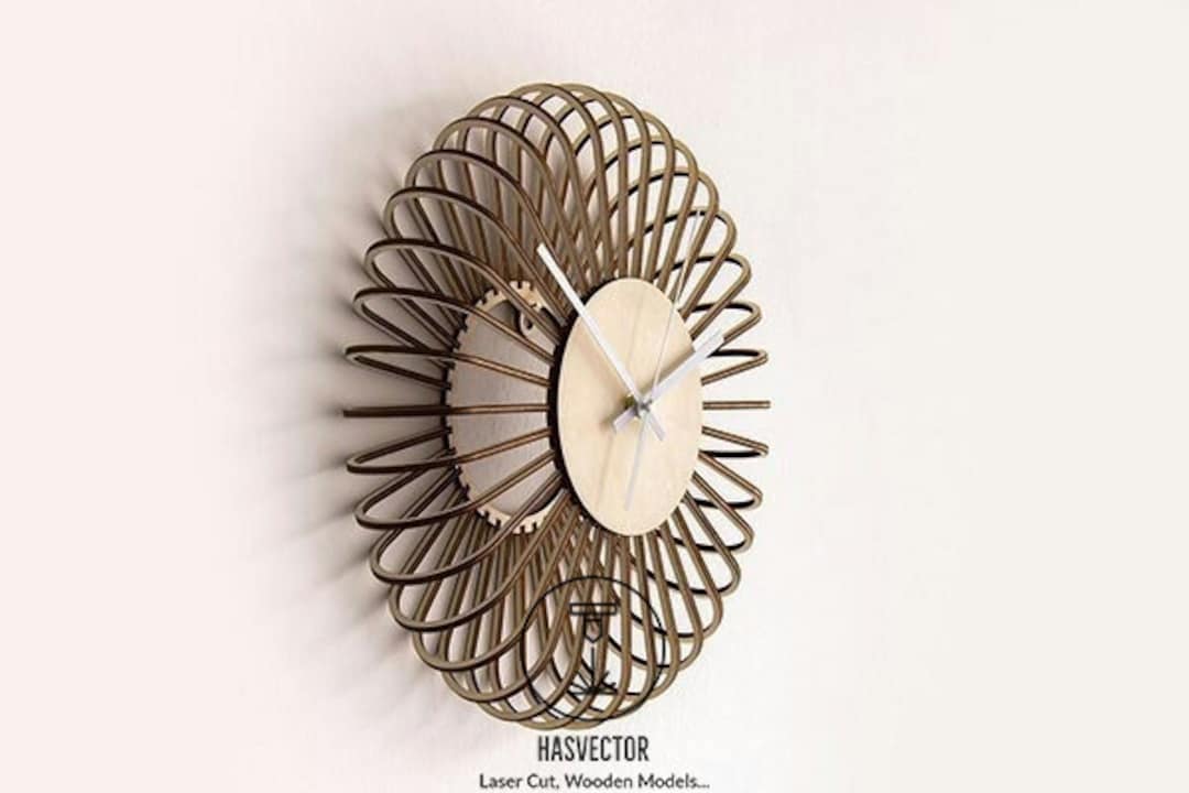 Lasercut 3D Special Wall Clock Design Wooden Model 4 Mm Plan SVG CDR ...