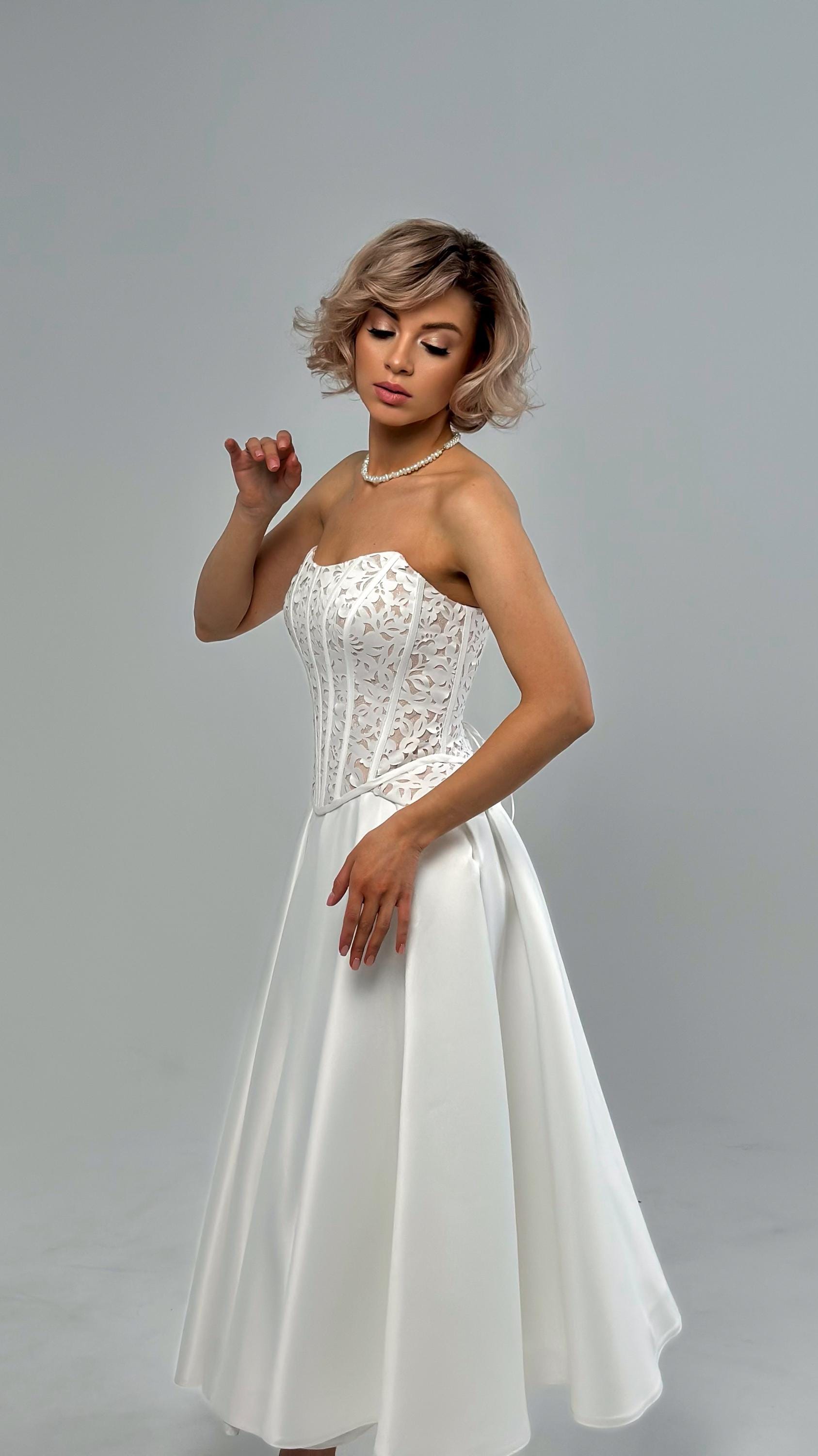 Wedding Dress, Off-shoulders, Reception Dress, Stylish Satin, Bridal ...