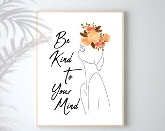 Be Kind to Your Mind Printable Poster - Etsy