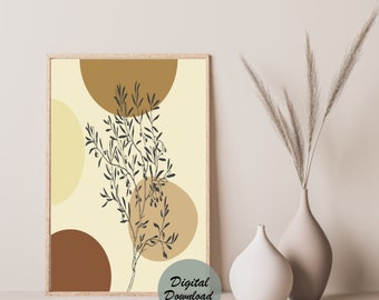 Boho Abstract Woman Line Art Print Digital Download Printable Wall Art ...