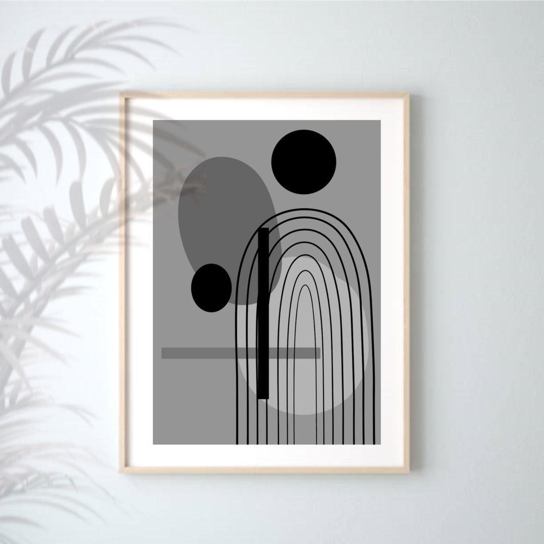 Boho Gray Abstract Printable Downloadable Digital Art - Etsy
