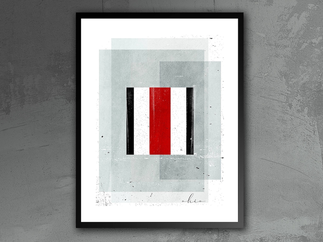 Ohio State Print. OH-IO Series. Mixed Media Collage. Original, Modern ...