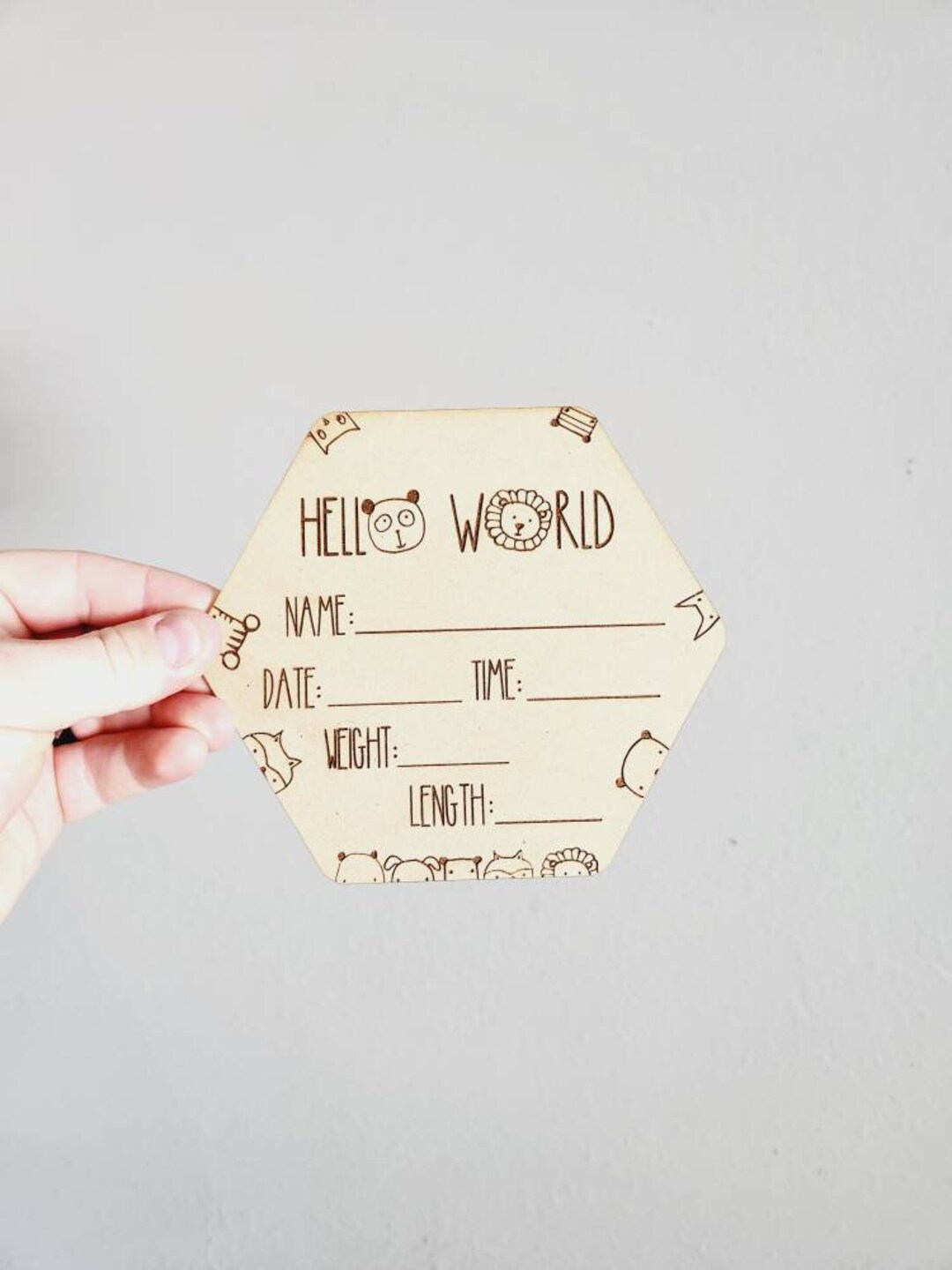 Hello World Baby Sign / Boy or Girl / Welcome Baby Round / Newborn ...