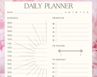Daily Planner, Printable, Instant Download, A4, A5, US Letter - Etsy