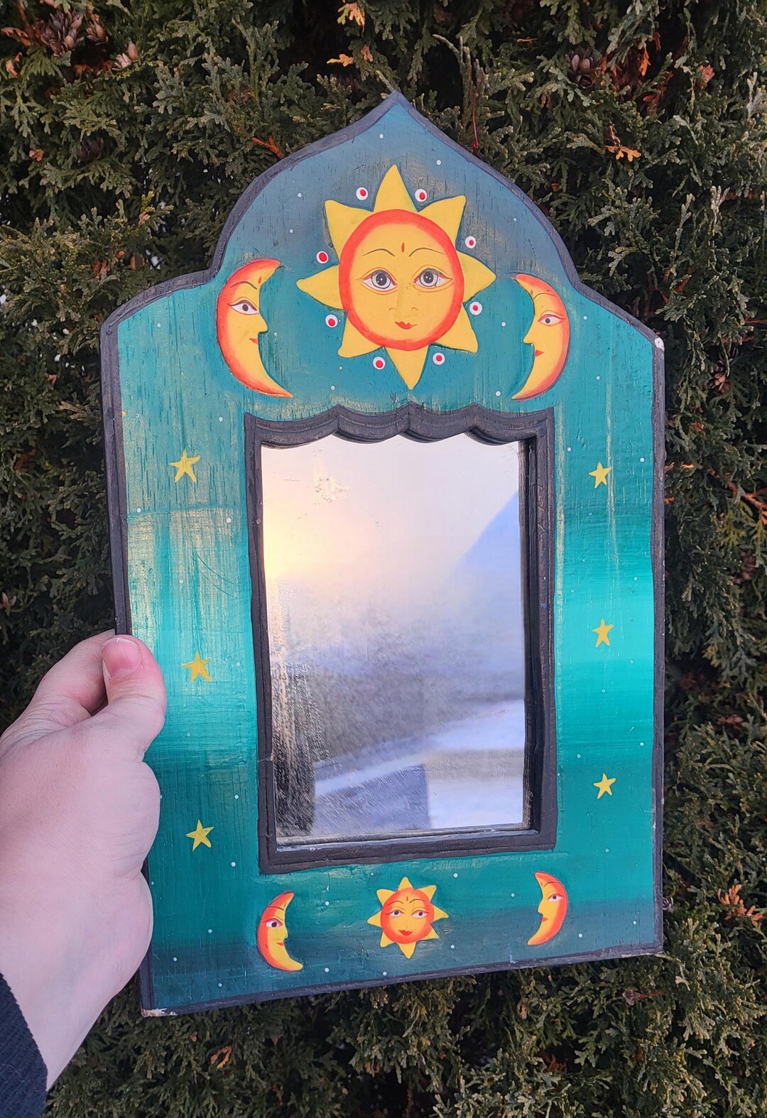 Vintage 90's Sun and Moon Mirror - Etsy