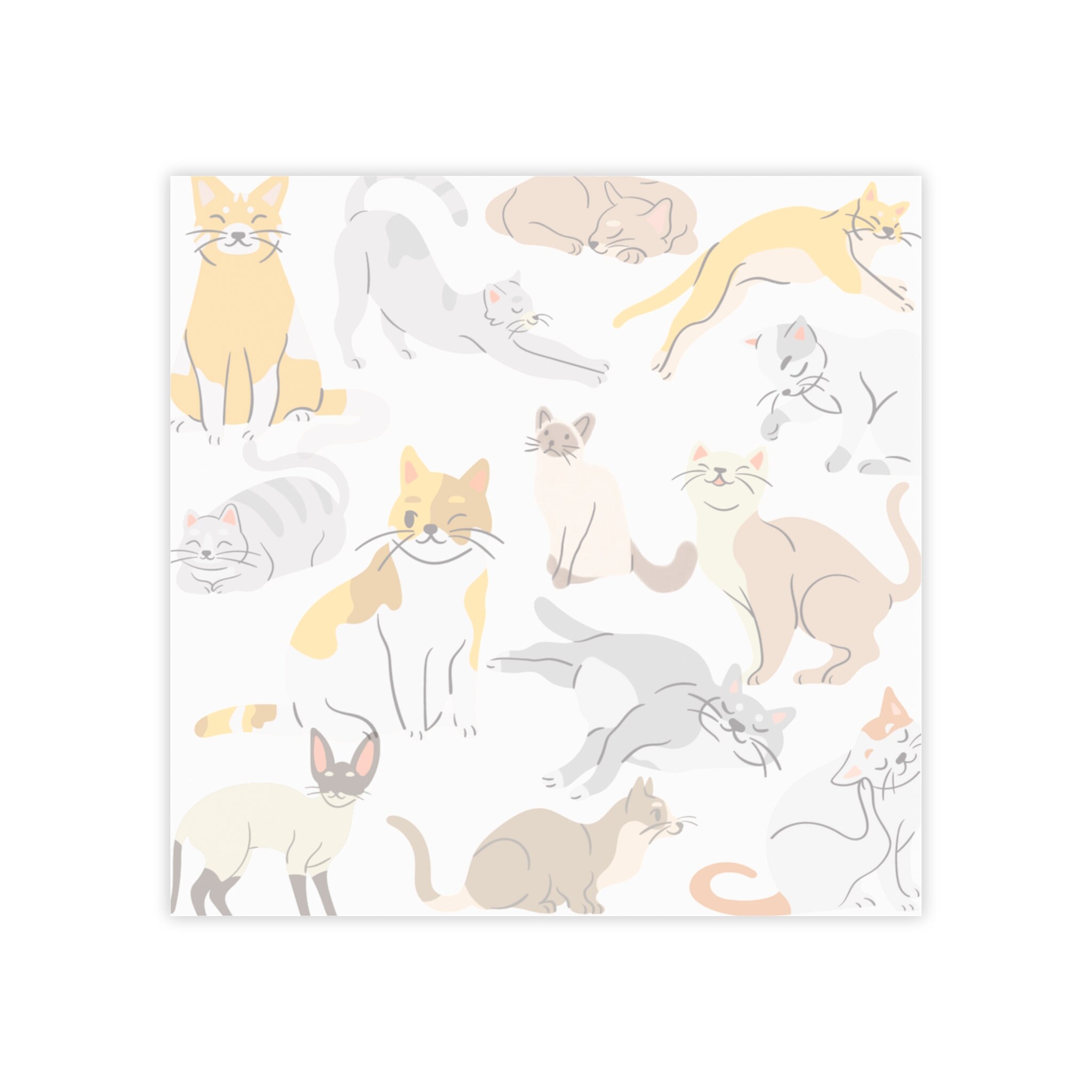 Cat Sticky Notes Kitten Post-it® Note Pads Cute Kitty Cats Notepad Cute ...