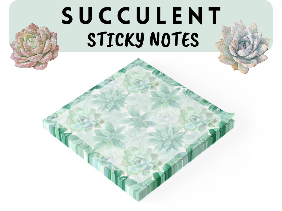 Succulent Sticky Notes | Post-it® Note Pads | Botanical | School ...