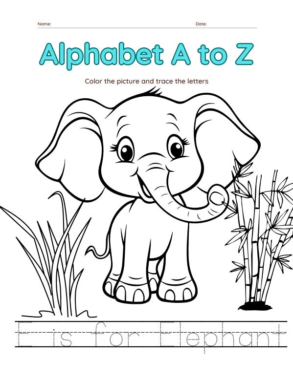 Kids Alphabet Workbook, A to Z Work Pages, Handwriting Practice, Kids ...
