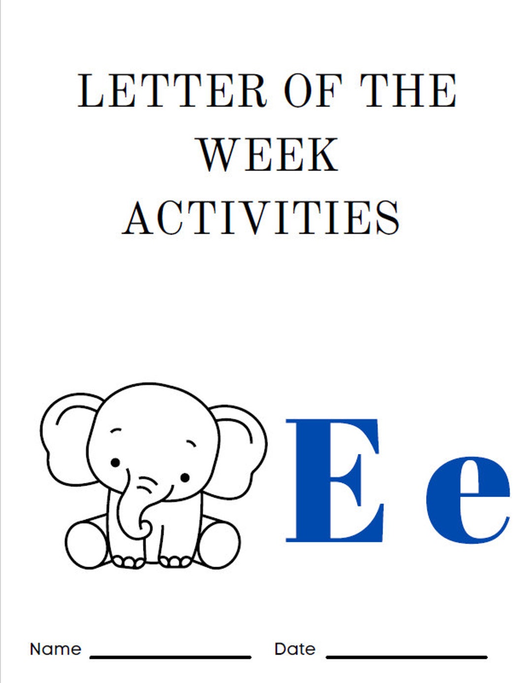 Aprender la letra E, hoja de trabajo para niños, calco, escritura a ...