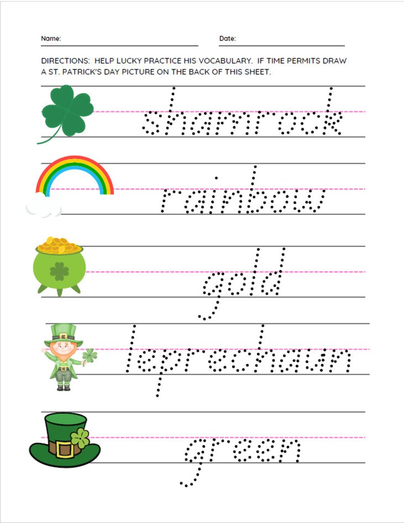 Kids St. Patrick's Day Worksheets. Multiple Worksheets, Math, Tracing ...