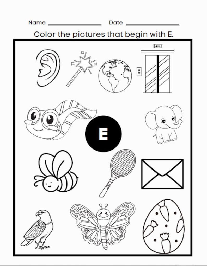 Learning Letter E, Kids Worksheet, Tracing, Handwriting, Letter ...