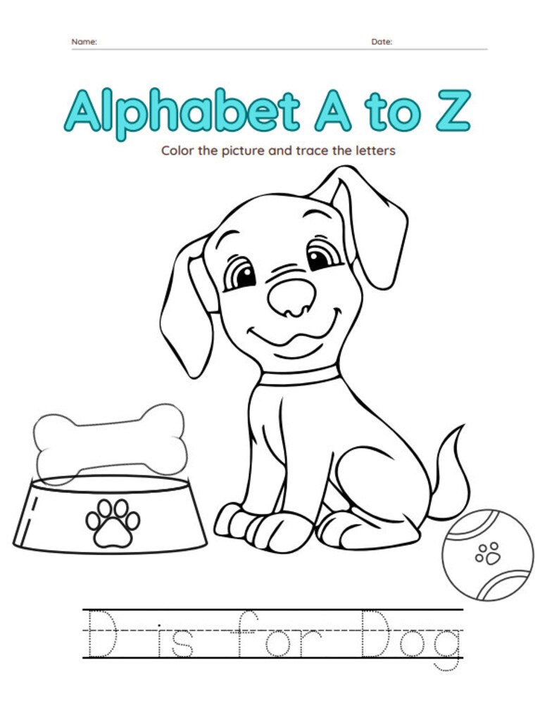 Kids Alphabet Workbook, A to Z Work Pages, Handwriting Practice, Kids ...