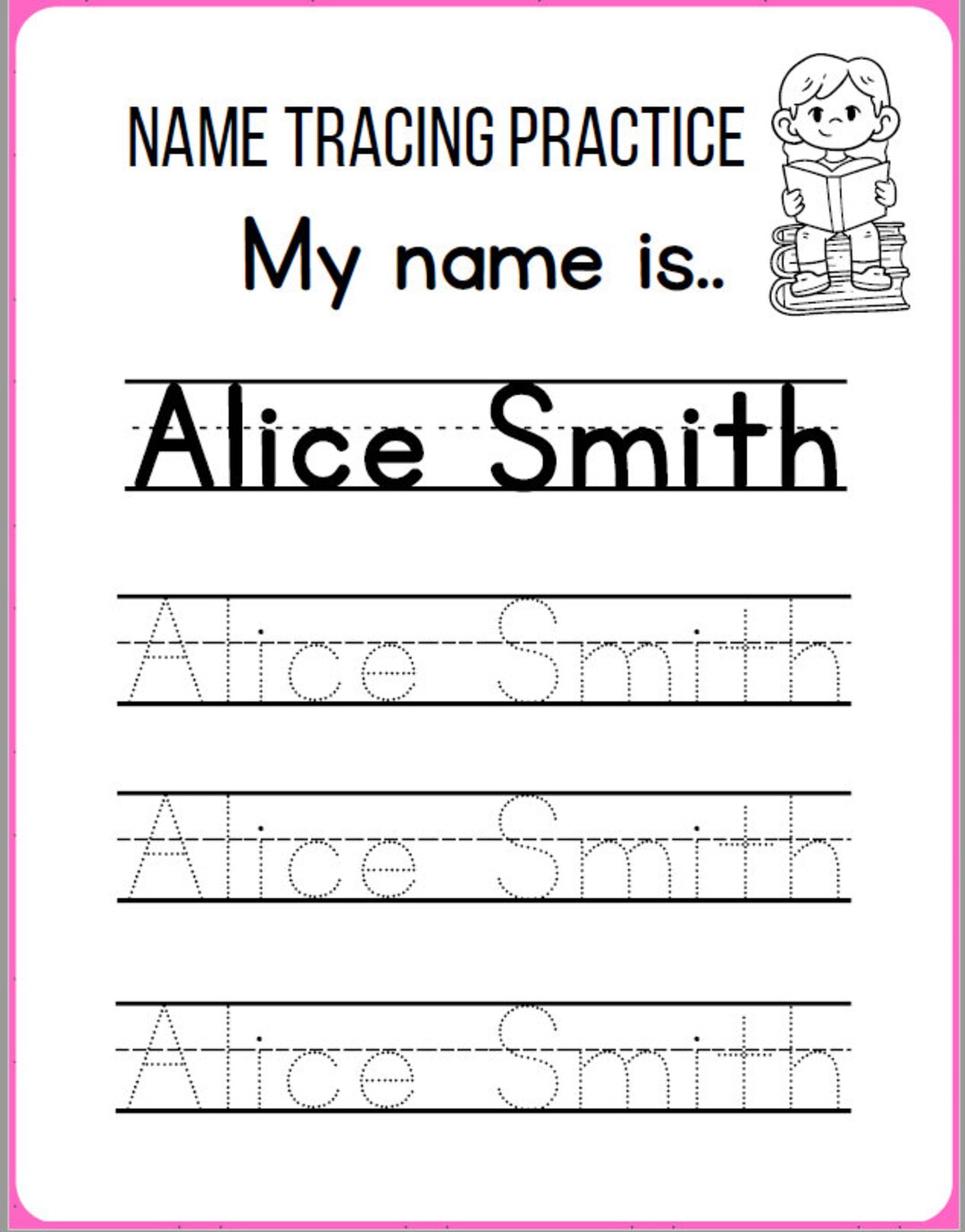 Back to School Custom Name Tracing, Name Practice, Kids Worksheet, Name ...
