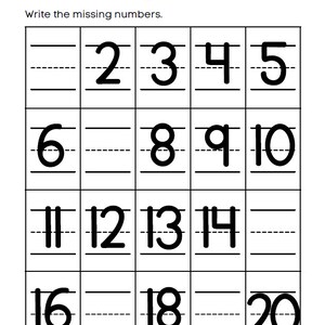 Kids Worksheet. Write the Missing Numbers Work Pages. Fun Math Pages ...