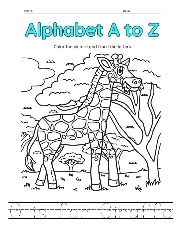 Kids Alphabet Workbook, A to Z Work Pages, Handwriting Practice, Kids ...