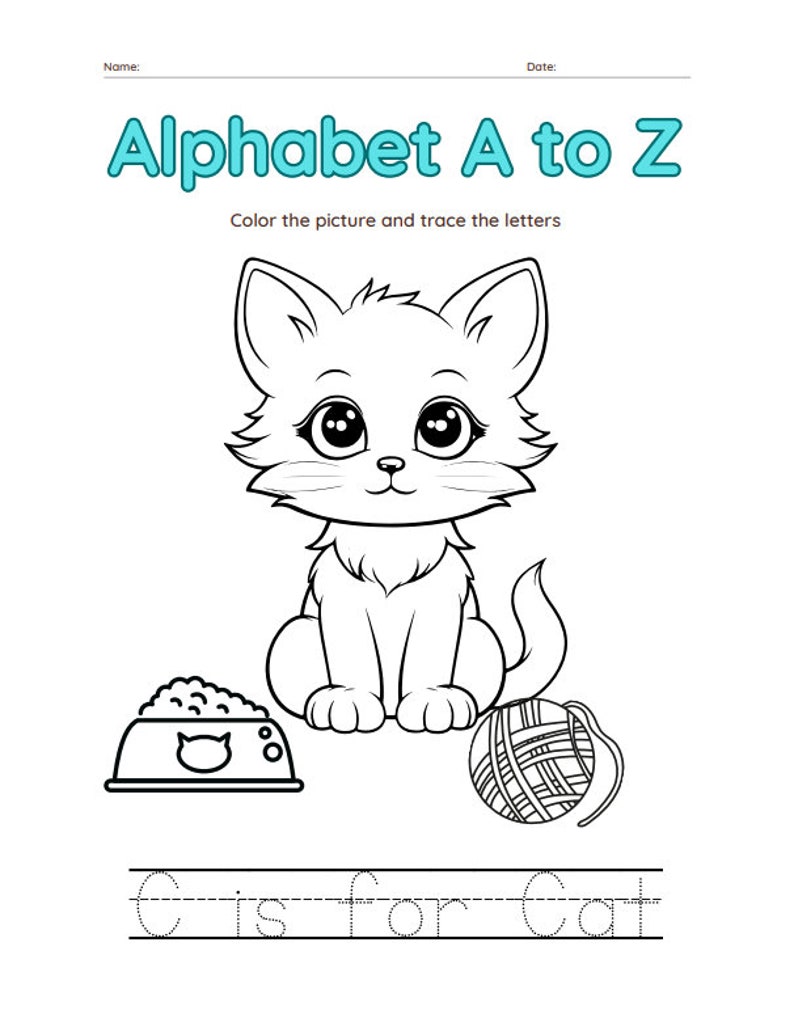 Kids Alphabet Workbook, A to Z Work Pages, Handwriting Practice, Kids ...