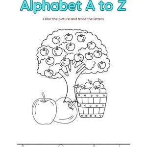 Kids Alphabet Workbook, A to Z Work Pages, Handwriting Practice, Kids ...