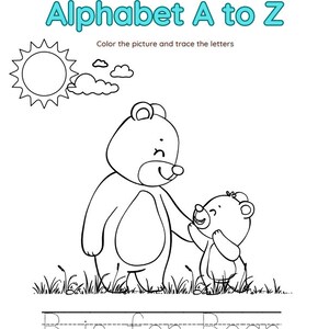 Kids Alphabet Workbook, A to Z Work Pages, Handwriting Practice, Kids ...