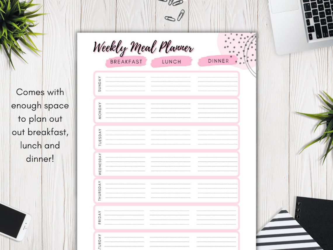 Printable Meal Planner Bundle, Daily Meal Planner Bundle, Food Planner ...
