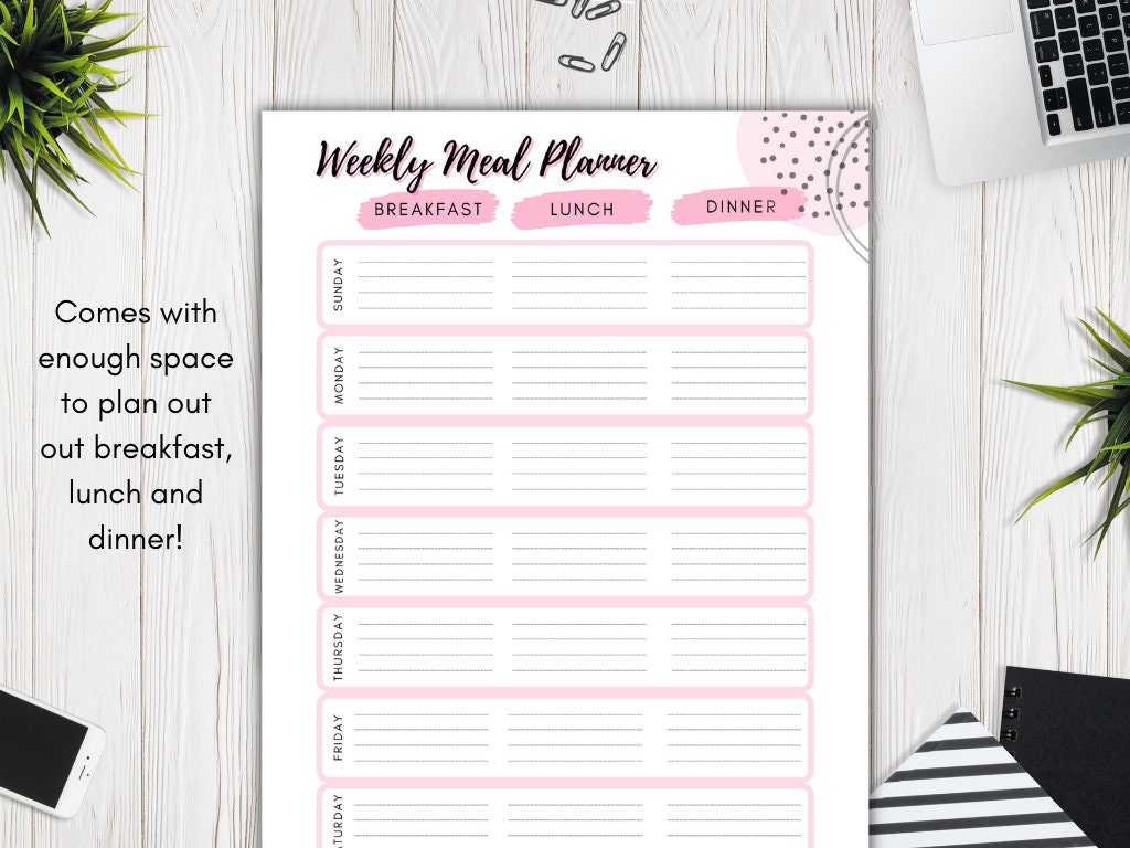 Printable Meal Planner Bundle, Daily Meal Planner Bundle, Food Planner ...