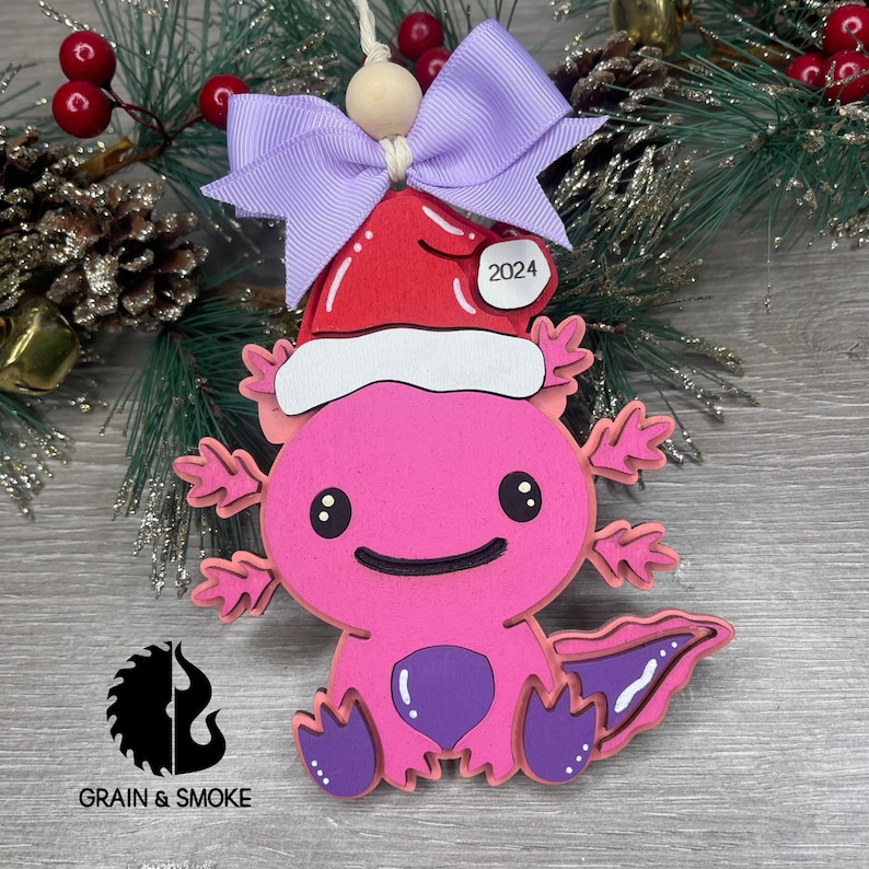 Axolotl Santa Ornament - SVG - Laser Ready - Etsy