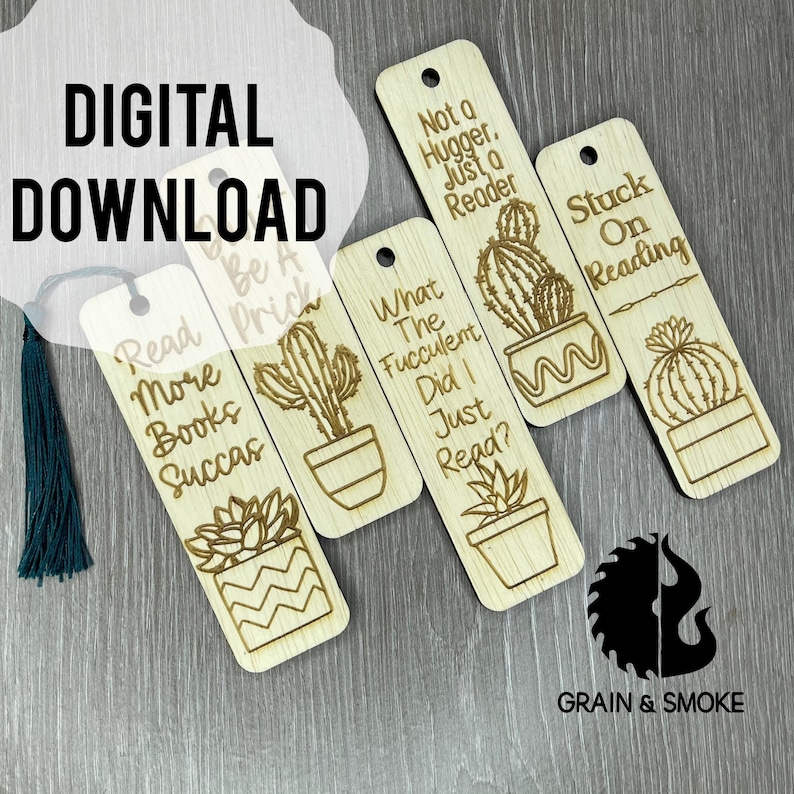 Succulent Theme Bookmarks - SVG - Laser Ready - Etsy