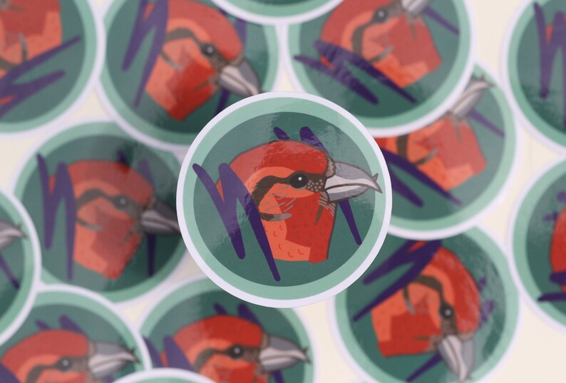 Bird Vinyl Stickers - Common Eider, Red Crossbill, and Wood Thrush - Etsy
