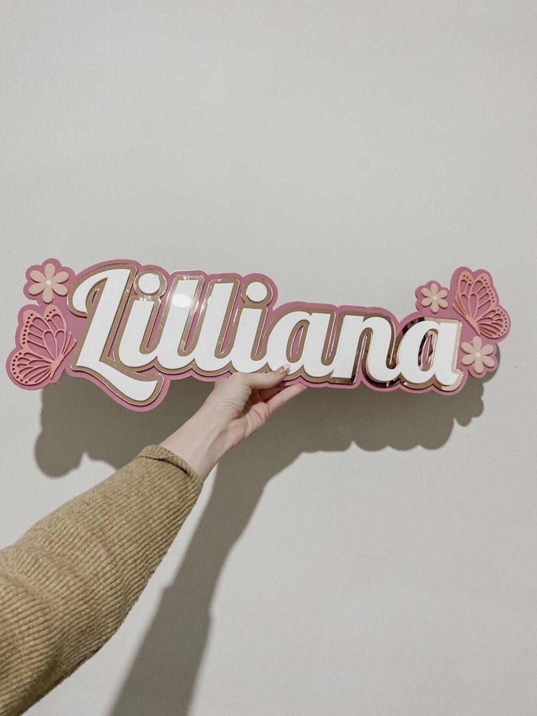 Name Plaque | Butterfly Name Plaque | 3d Name Sign | Script Name - Etsy