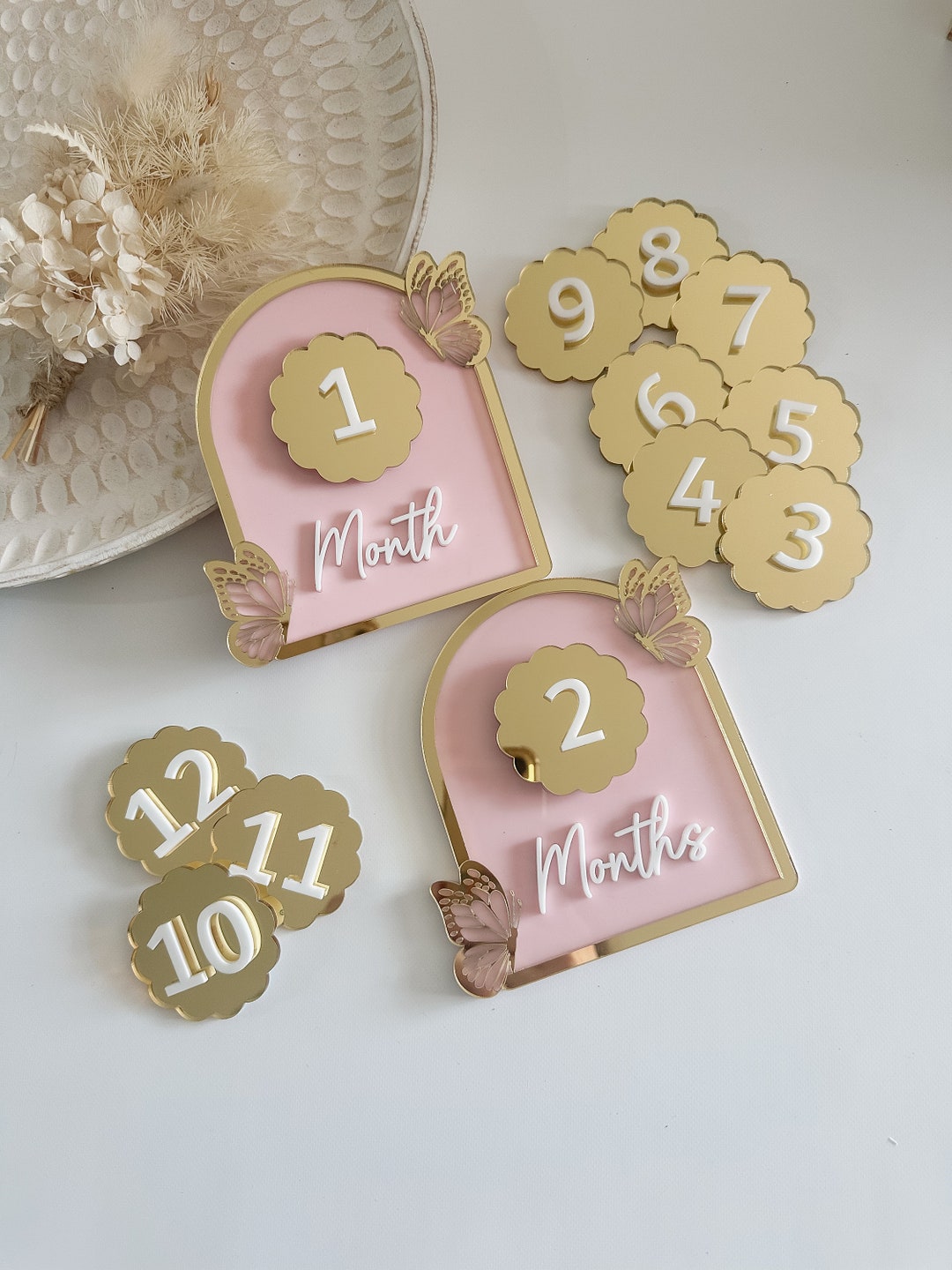 Butterfly Arch Milestone Disc, Milestone Disc, Girl Milestones - Etsy