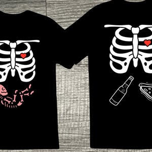 Skeleton Goth Baby Shirt Pregnant Skeleton Shirt Matching Couples ...