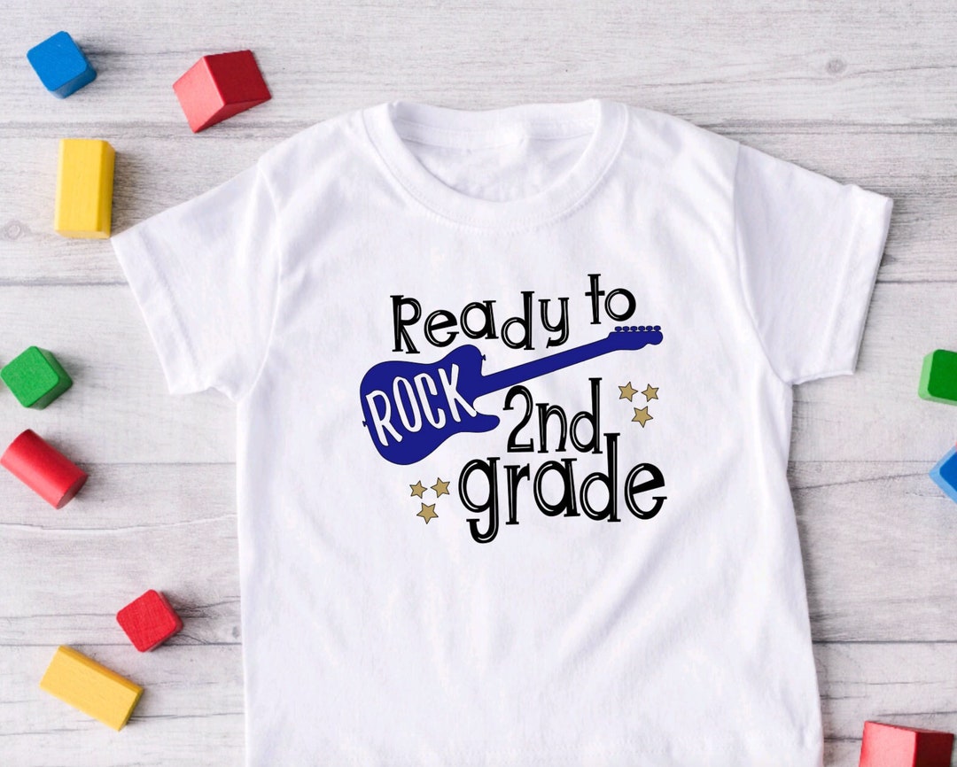 Boys Second Grade Shirt, Ready to Rock 2nd Grade Shirt, Music Teacher T ...