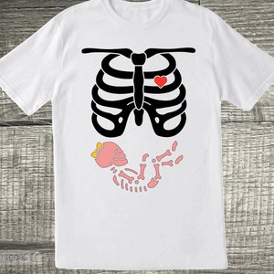 Skeleton Goth Baby Shirt Pregnant Skeleton Shirt Matching Couples ...