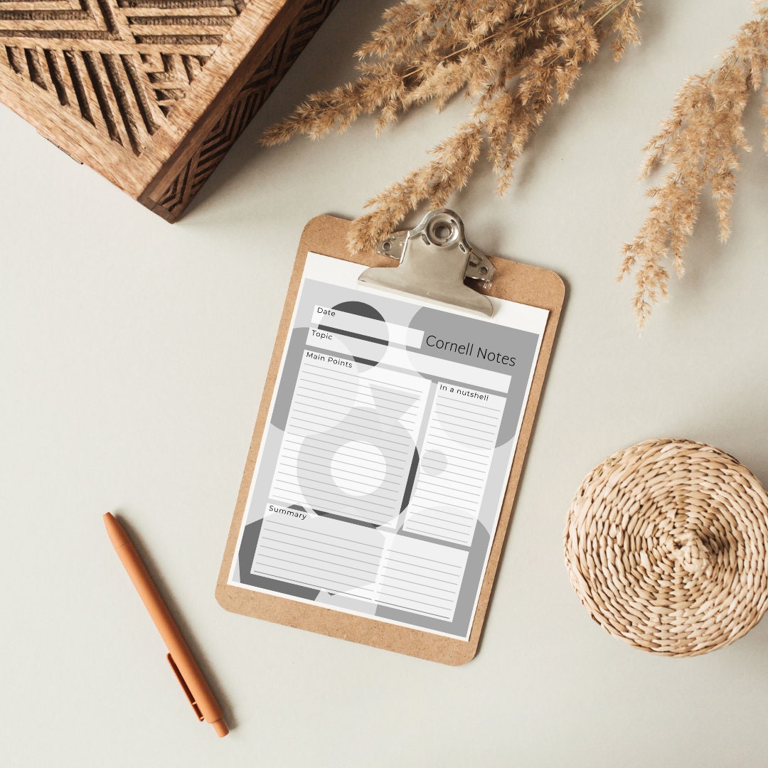 Cornell Notes Page, Printable Download, Study Sheet, A4, Study Notes - Etsy