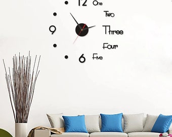 Frameless Wall Clock - Etsy