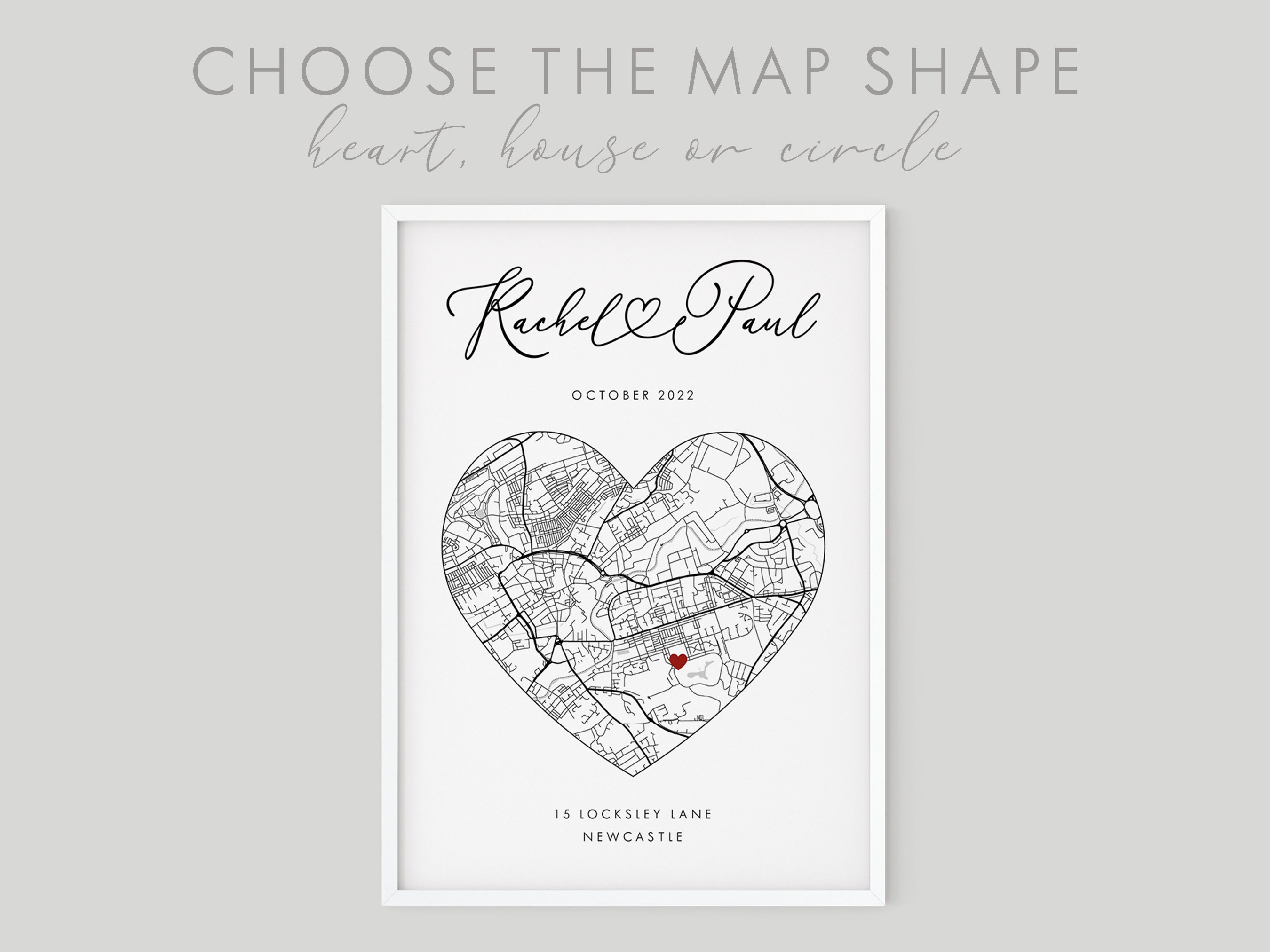 New Home Map Print, New Home Gift, Personalised Housewarming Gift ...