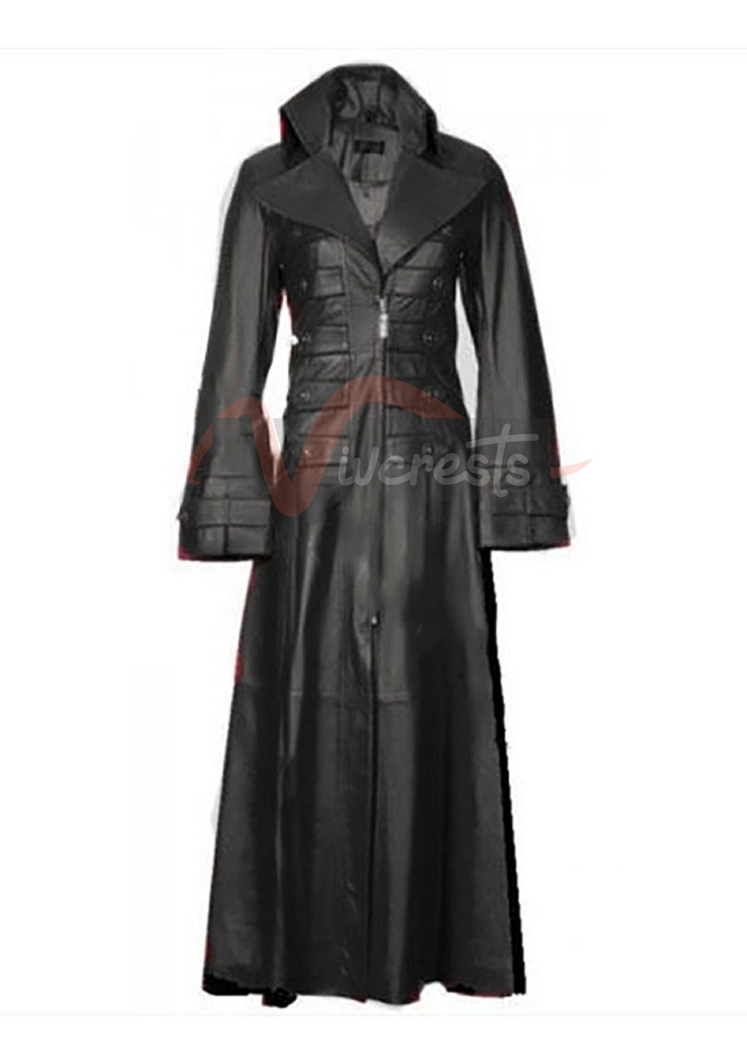 Genuine Leather Gothic Trench Coat - Military Steampunk Overcoat - Etsy