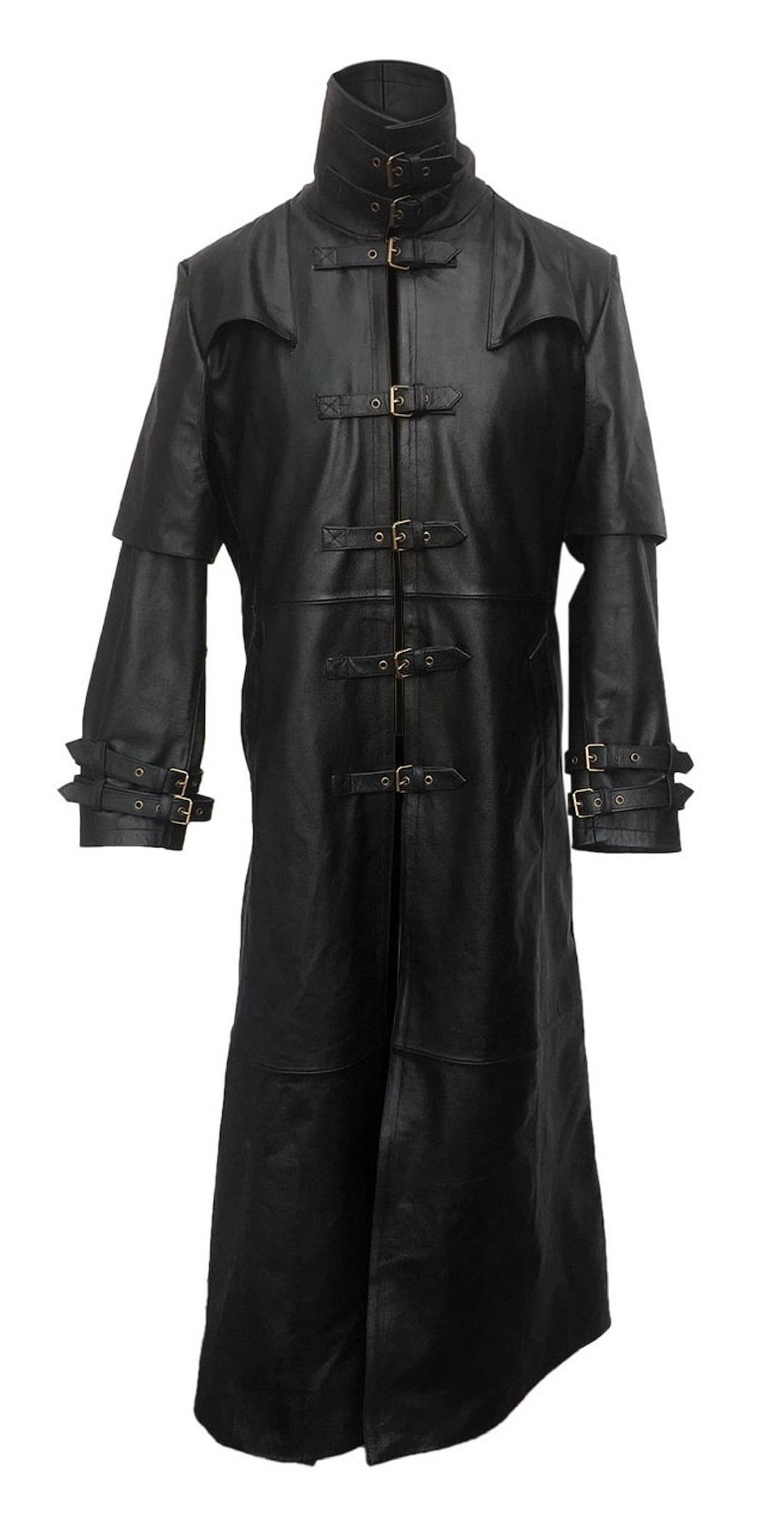 Mens Black Leather Trench Coat: Steampunk Gothic Duster Jacket - Etsy